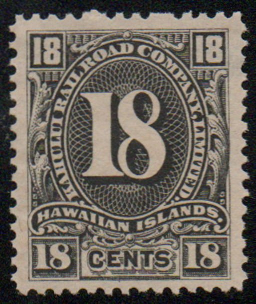 US #Hawaii Railroad Stamp, 18c mint NH, no gum as issued, seldom seen ...