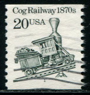 2463 US 20c Cog Railway coil PNS #1, used | United States, General ...