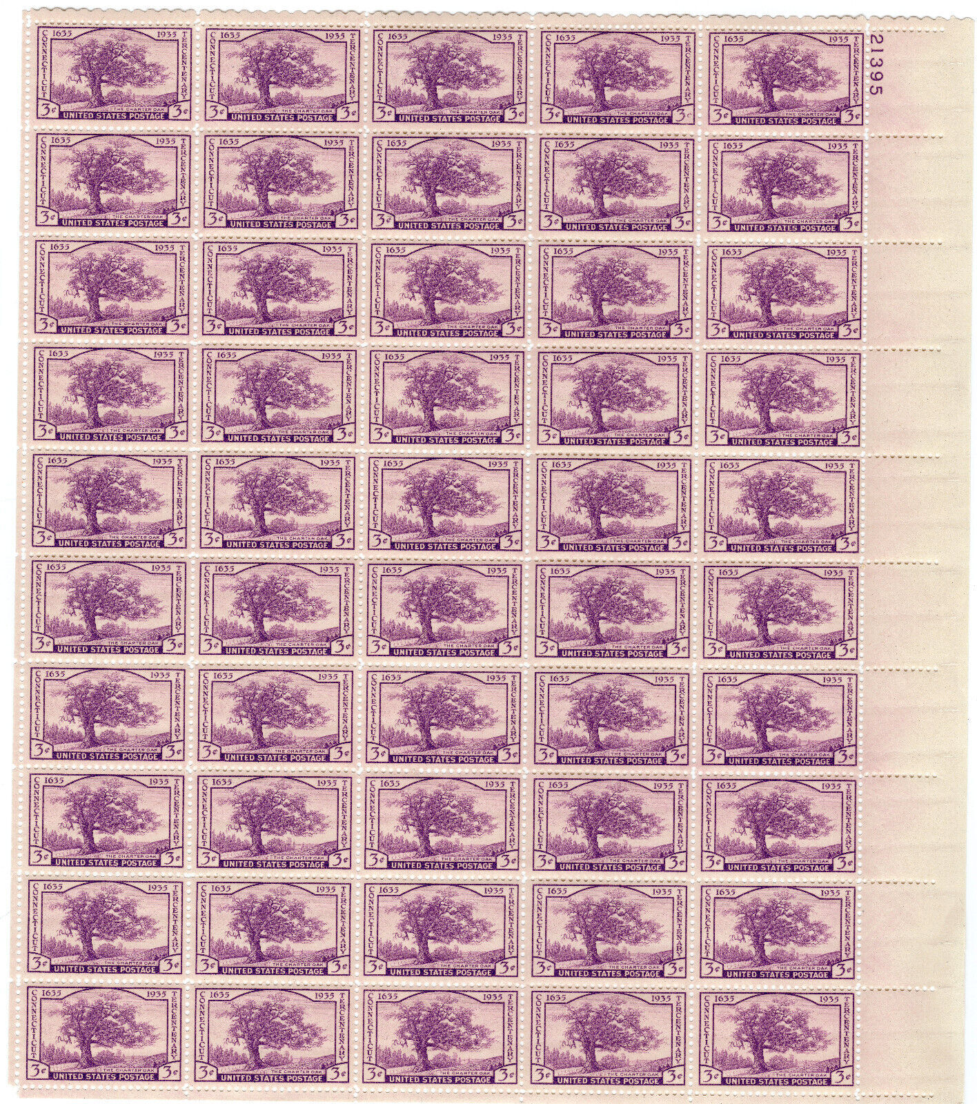 Scott #772 Connecticut The Charter Oak Sheet of 50 Stamps - MNH ...