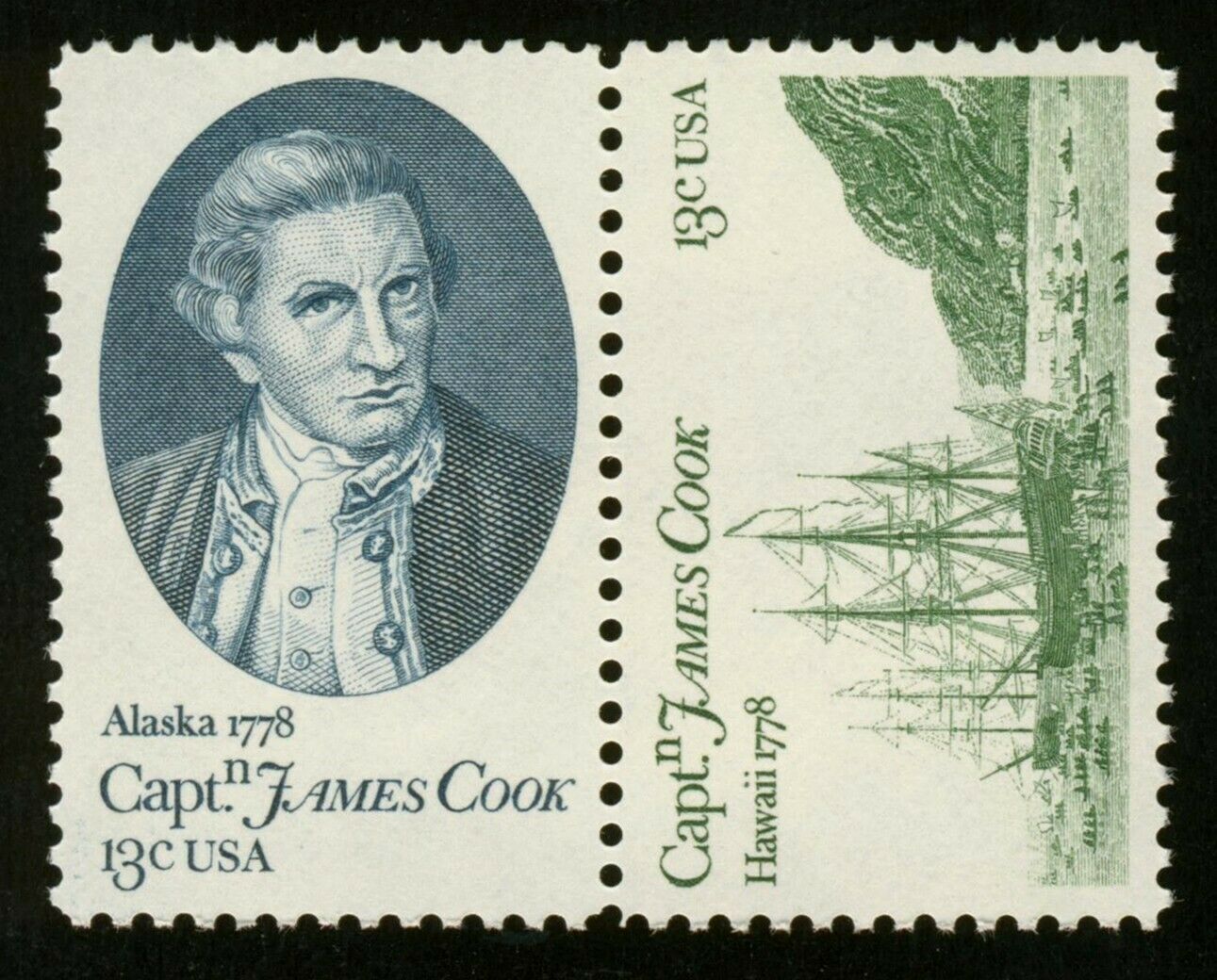 #1733b 13c Capt. James Cook, Se-Tenant Pair, Mint **ANY 5=** | United ...