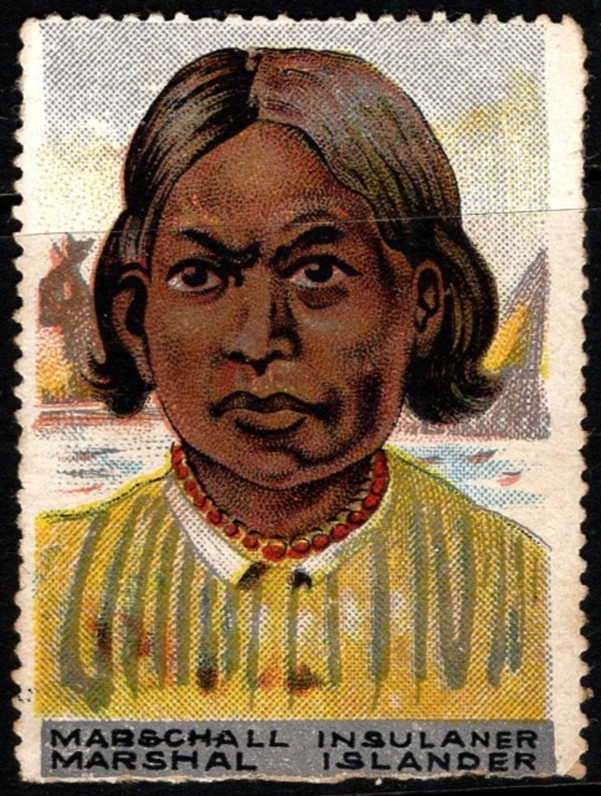 Vintage Germany Poster Stamp Marshall Islander (German Colonial Rule ...