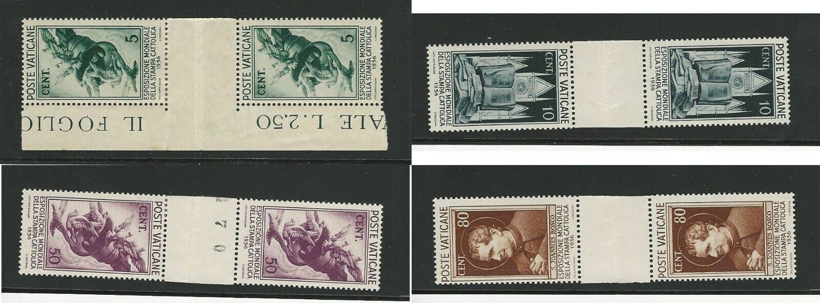 Vatican City Stamp Collection Mint NH Gutter Pairs, Blocks, Specialized ...