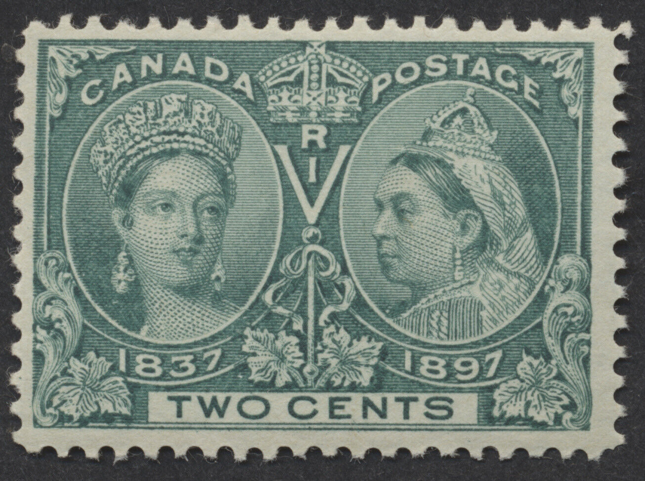 Canada #52 2c Victoria Jubilee Mint OG F-VF Centered LH Stacking Marks ...