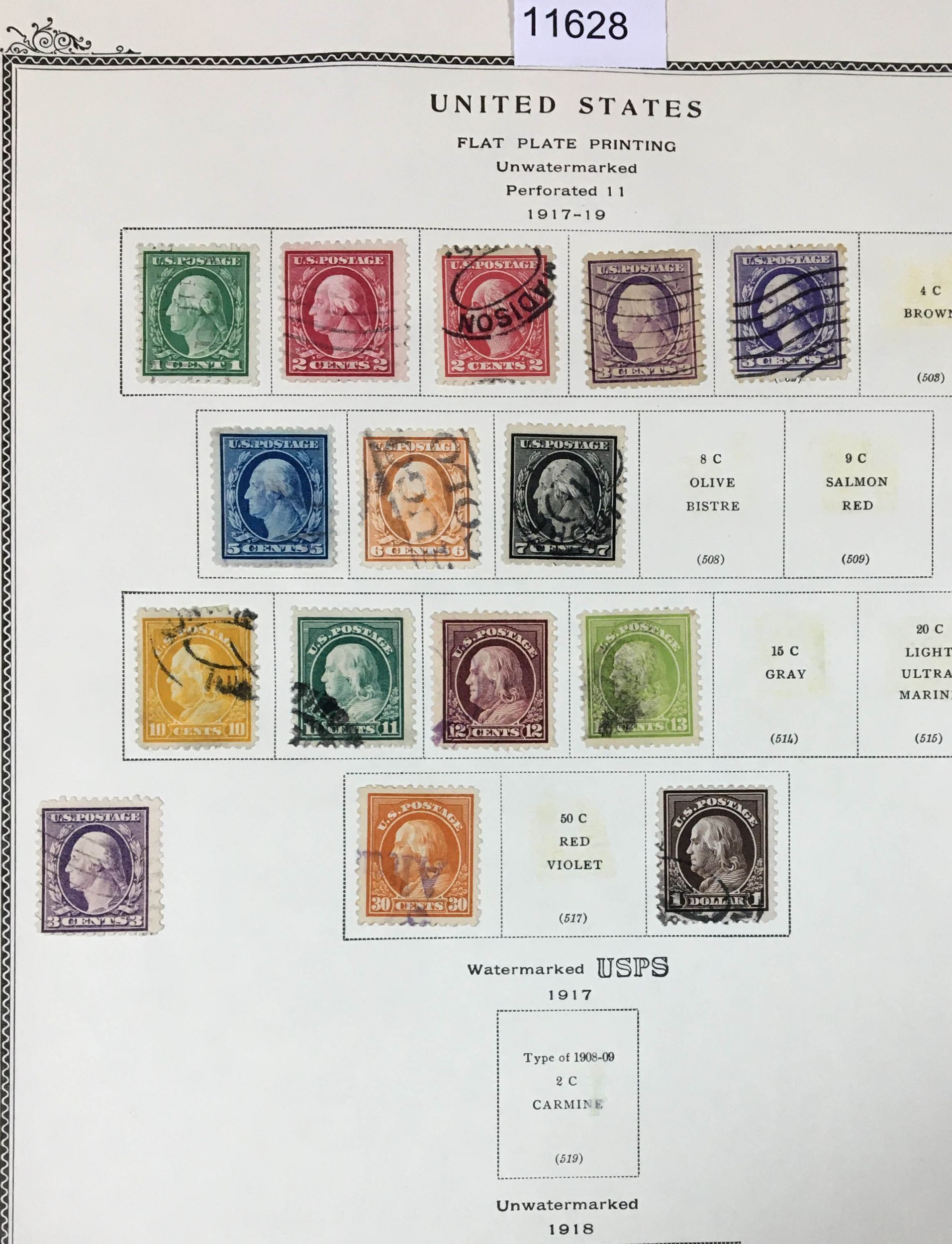 US Stamps # 498-524 1917-1919 Used Collection LOT #11628 | United ...