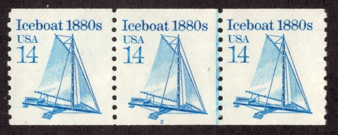 United States Scott #2135 MINT NH OG nice fresh coil strip of three ...