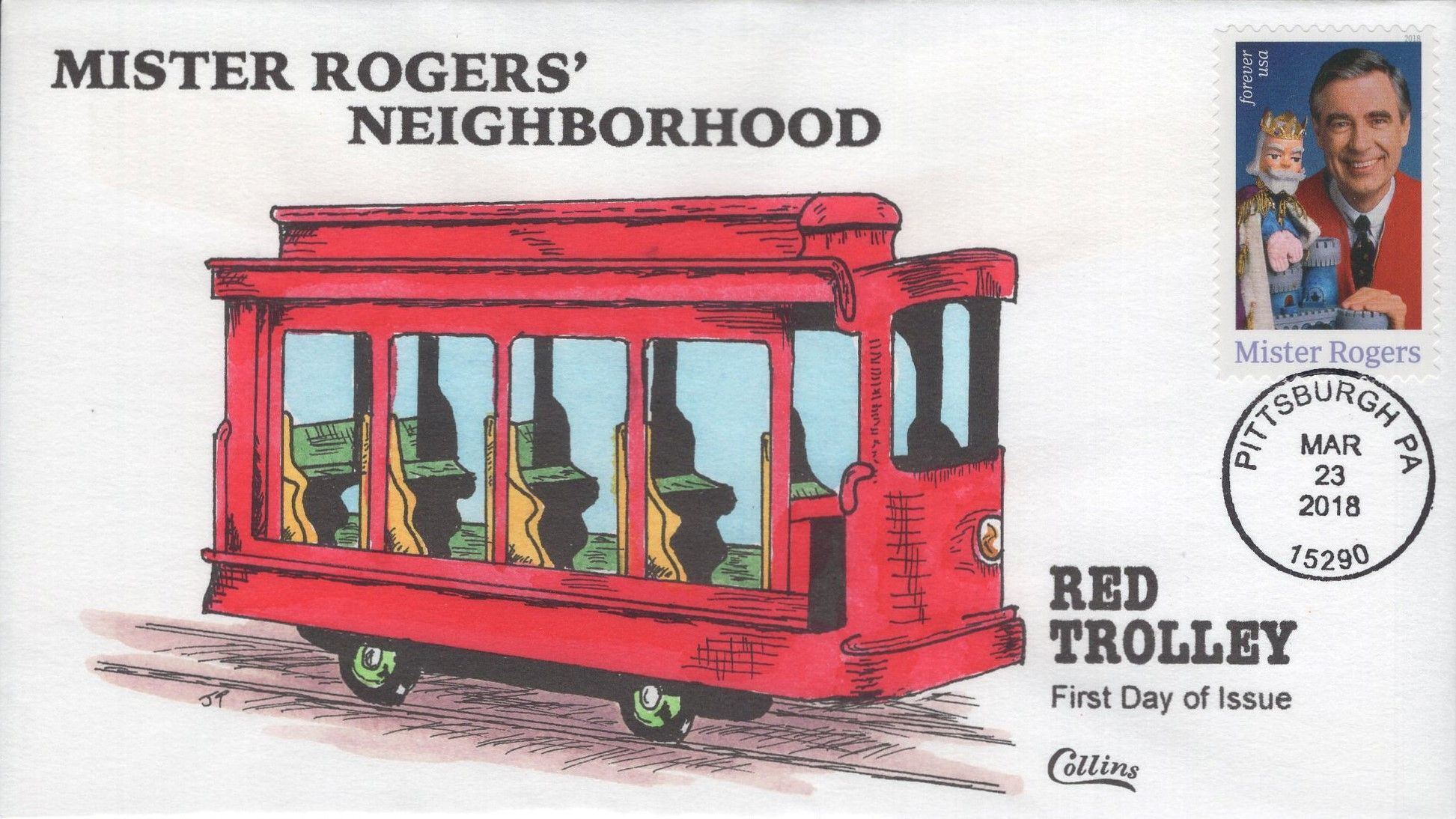 Fred Collins Hand Painted FDC for the 2018 Mister Rogers Stamp | United ...