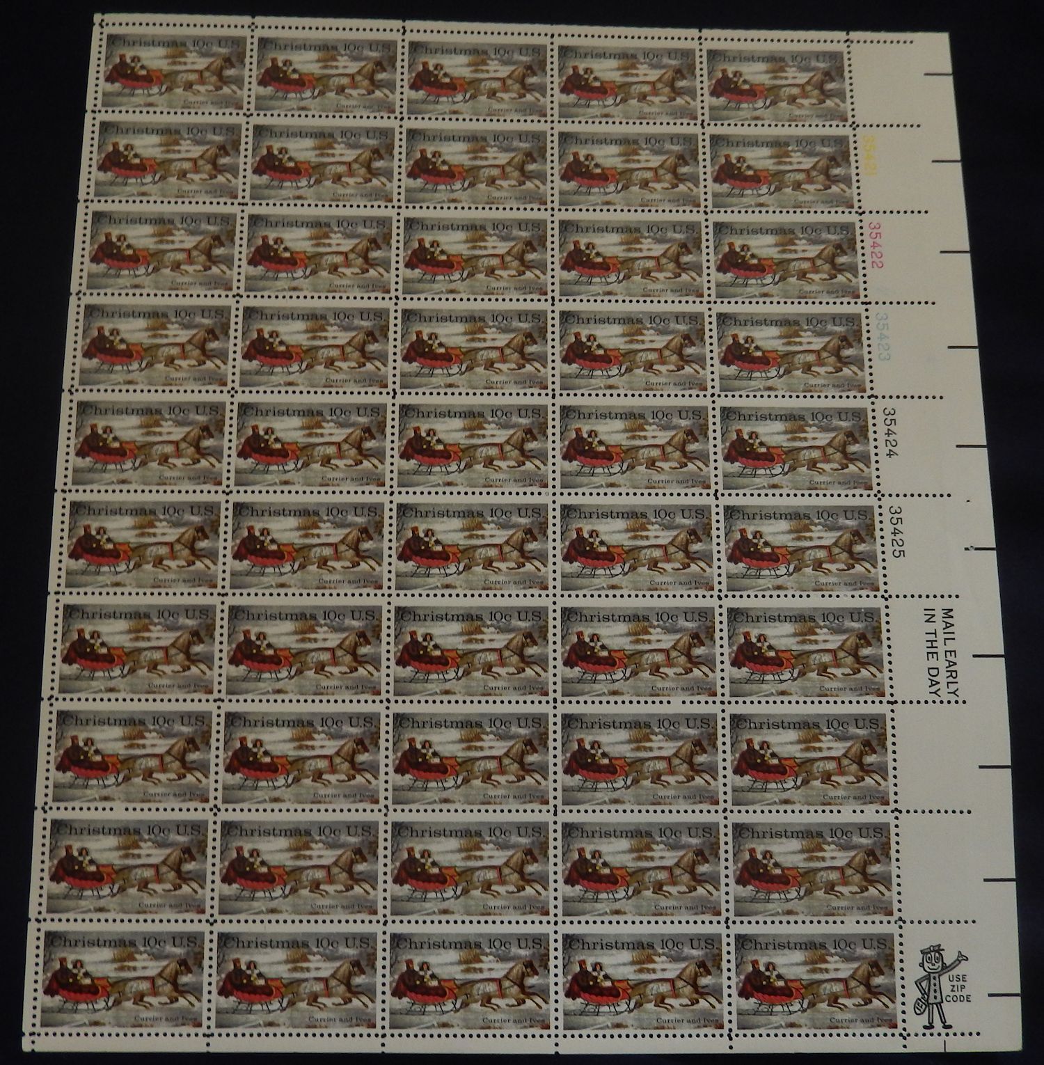 1551a 10c Christmas Sleigh, COLOR OMITTED (Bu..MORE.. w8257 | United ...