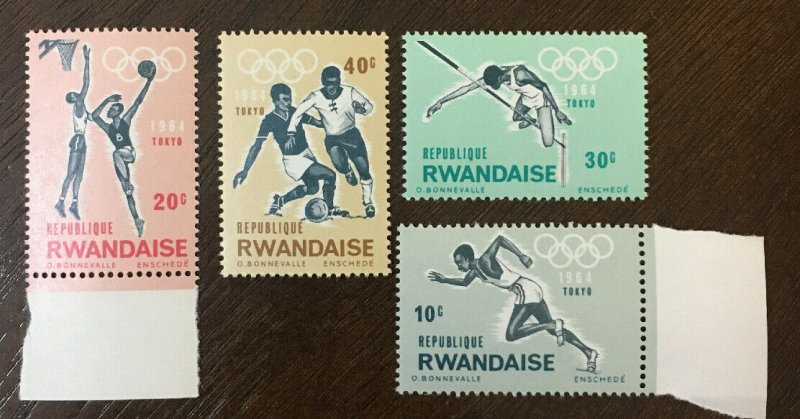 Vintage Postage Stamp REPUBLIQUE RWANDAISE ,old Stamps,MNH 1964 Tokyo ...