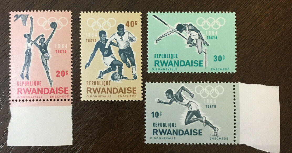 Vintage Postage Stamp REPUBLIQUE RWANDAISE ,old Stamps,MNH 1964 Tokyo ...
