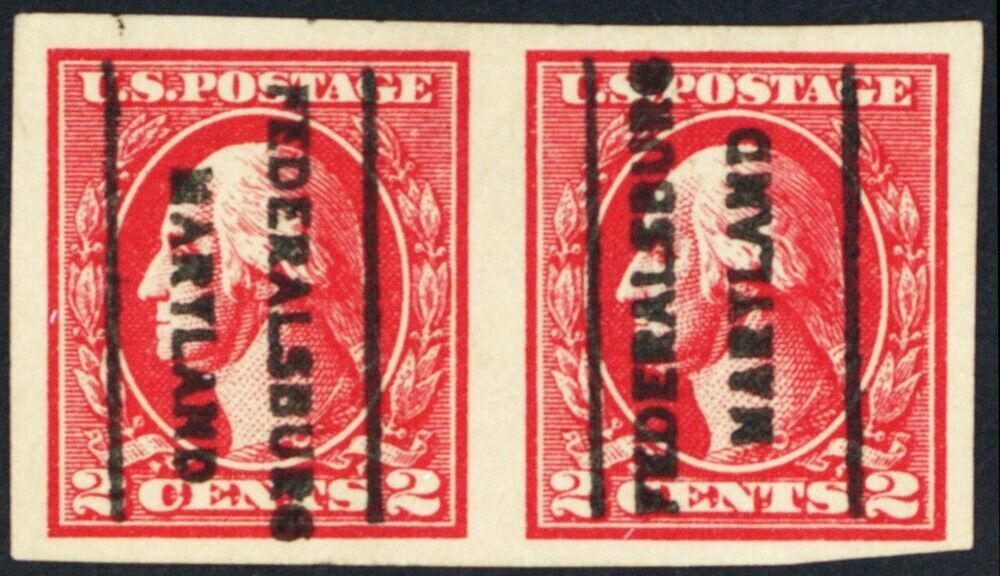 534A, Used VF 2¢ Washington Imperforate Pair CV $85 - Stuart Katz ...