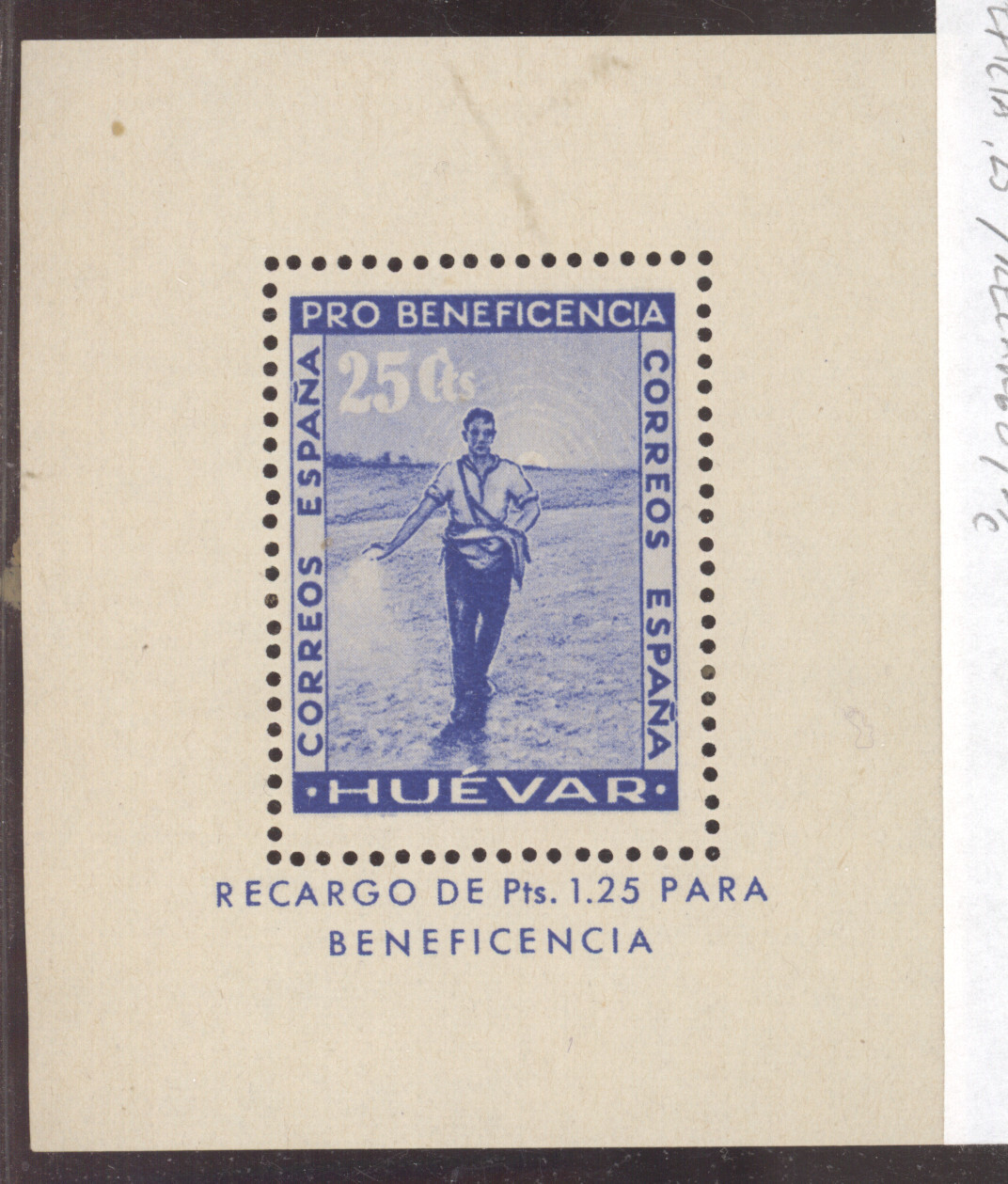 Spain- Probeneficia/Recargo, Scott #25c/1.25Pts, MNH, 1938 Civil War ...