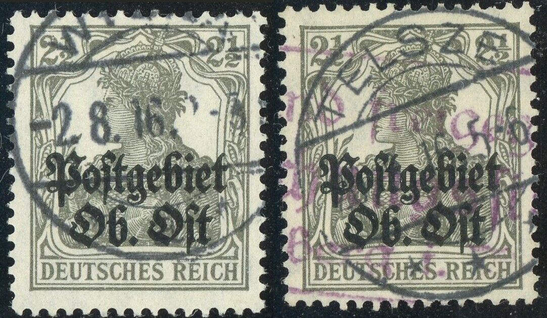 Postgebiet #1a-1b Eastern Command German Occupation Postage Stamps WWI ...