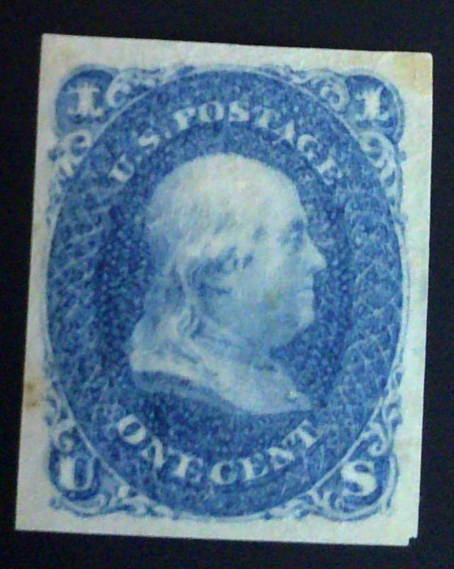Scott #63TC5n - 1c Blue - Franklin - Plate on wove paper - 1861 ...
