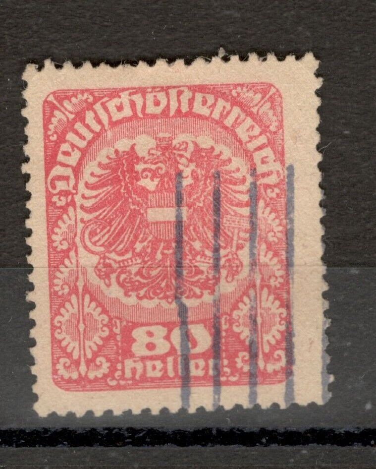 Austria - Used Stamp, 80 Heller - Colored Thick Paper - Coat of Arms ...