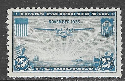 USA C20: 25c China Clipper, MH, F-VF | United States, Air Mail Stamp ...