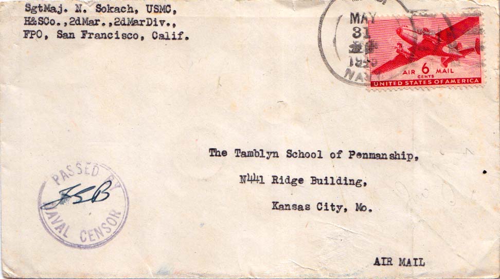 United States Marine Corps 6c Transport 1945 U.S. Navy Headquarters ...