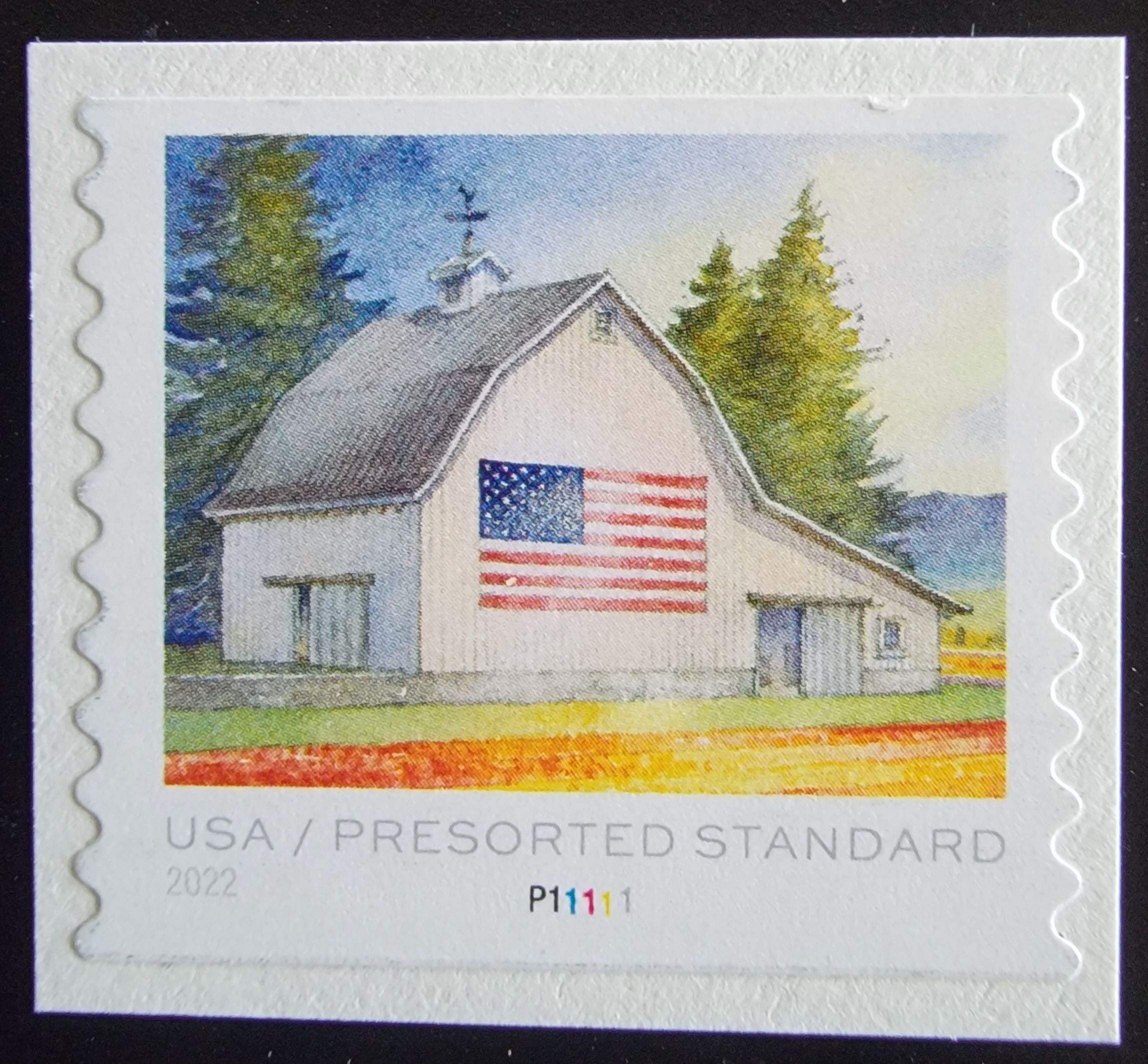 US 5686 (2022 Flags on Barns - White Barn with Gambrel Roof) | United ...