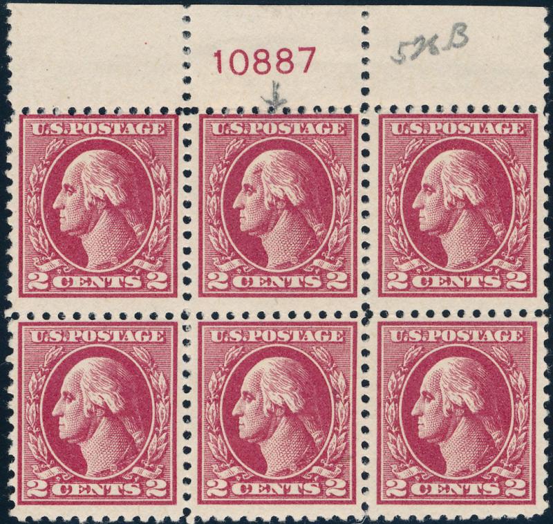 #526 VAR. TOP Plate BLK/6 Center TOP Stamp "Gash at Forehead" Bp7173 ...