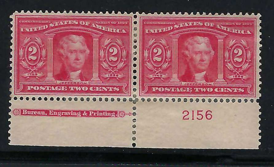 *324 Plate # Pair, Fine-Very Fine, Original Gum, Scott $70 | United ...