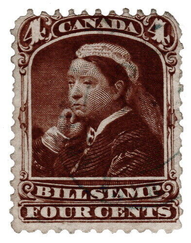 (I.B) Canada Revenue : Bill Stamp 4c (1868) | Canada, Stamp / HipStamp