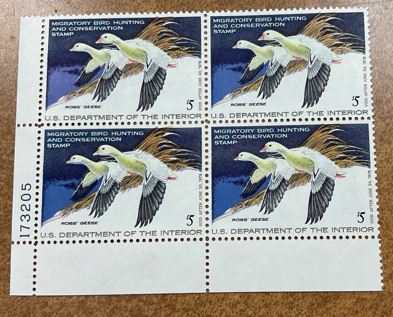 RW44 Duck Stamp plate block VF NH 1977 SELLING BELOW FACE | United ...