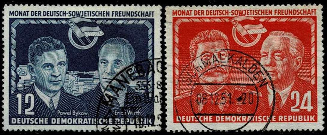 DDR 1951, Sc.#92-3 used, Month of German-Soviet Friendship | Europe ...