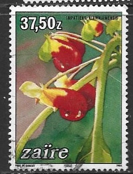 ZAIRE 1984 used 37.50z Flowers Scott 1152 | Africa - Zaire, General ...
