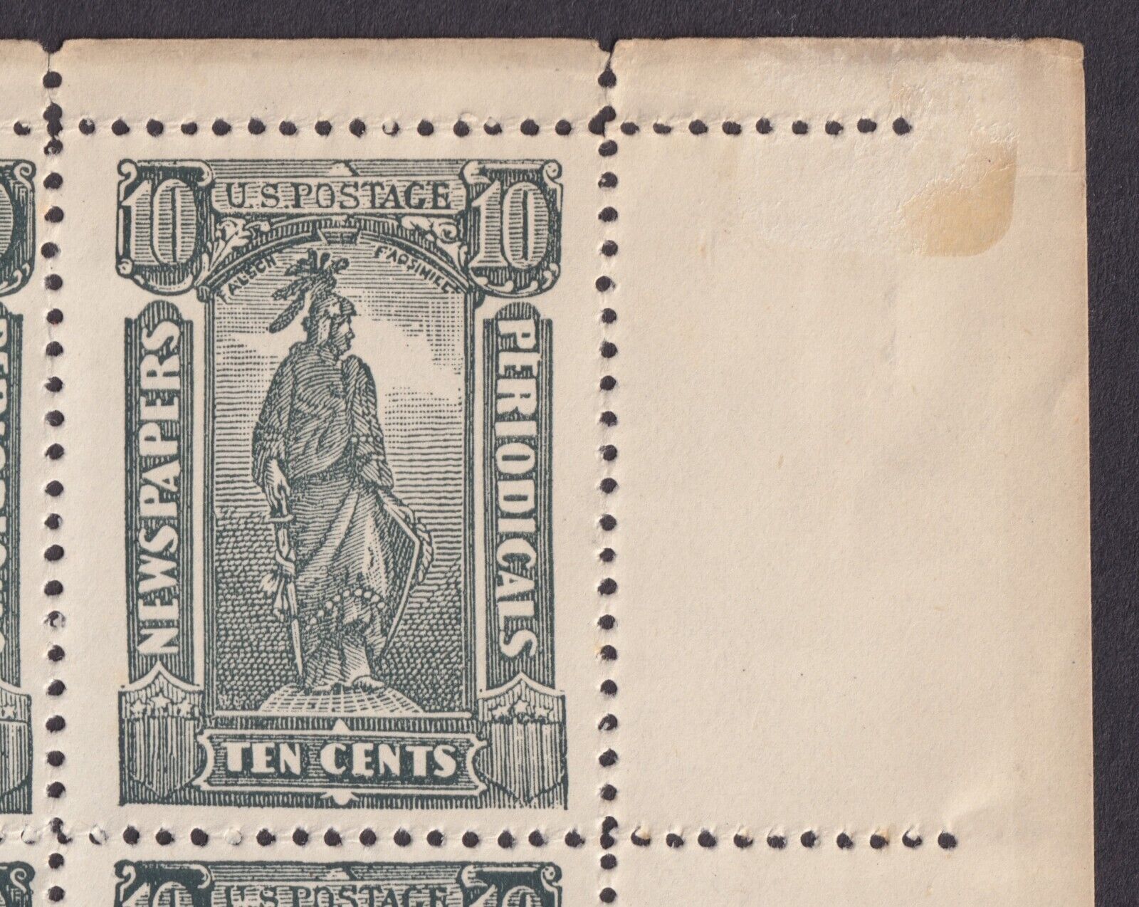 1875 Newspaper Facsimile Sheet of 28, NG, "Falsch" "Faqsimile" Tiny ...