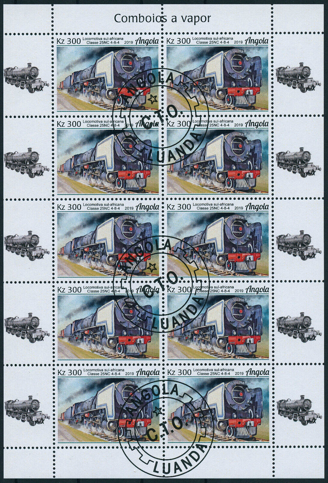 Angola 2019 CTO Steam Trains Stamps Locomotives Flying Scotsman Rail 4x ...