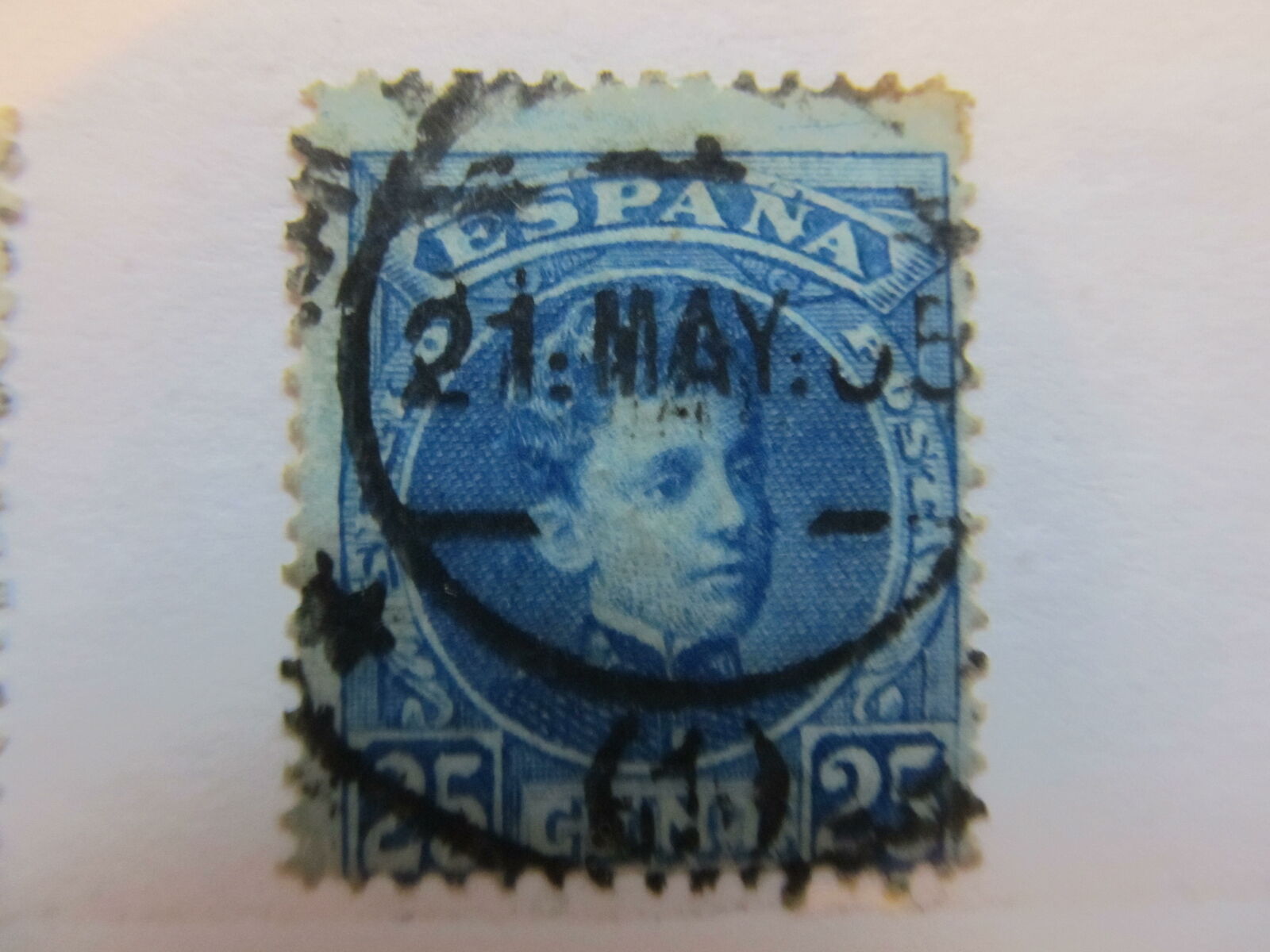 Spanien Espagne España Spain 1901 King Alfonso XIII 25c fine used stamp ...