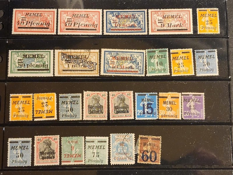 WW2 WWII German Third Reich Nazi MEMEL overprints stamp lot MNH + Used ...