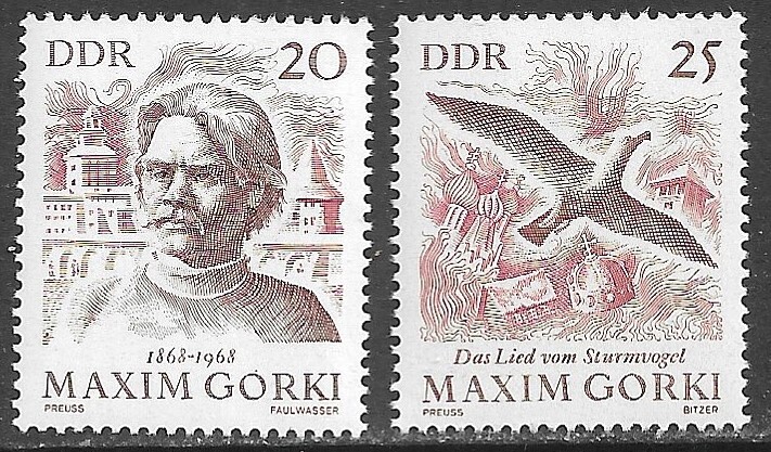 EAST GERMANY DDR 1968 Maxim Gorky Set Sc 996-997 MNH | Europe - Germany ...