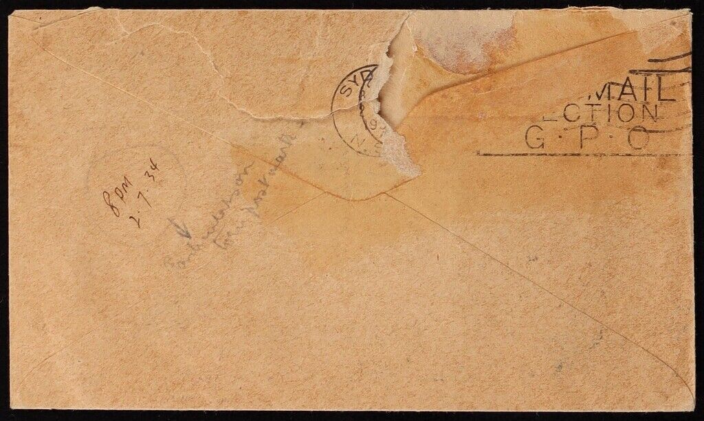 NEW ZEALAND 1934 NZ-Australia First Flight Cover franked Air 7d. To ...