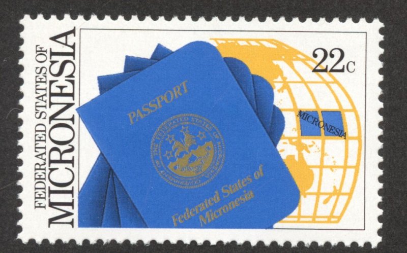 Micronesia Scott 53 MNHOG - 1986 First Passport Issue - SCV $0.60 ...
