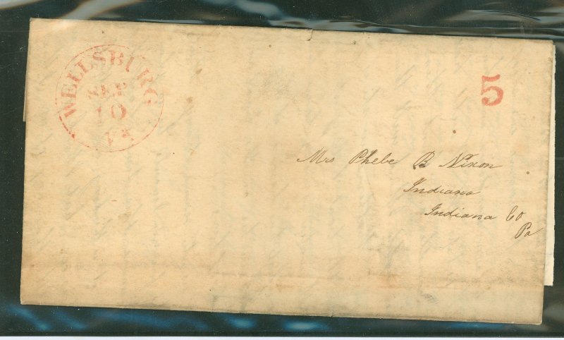 US 1860 Hand stamped postage letter 9/10/1860; Year is in enclosed ...