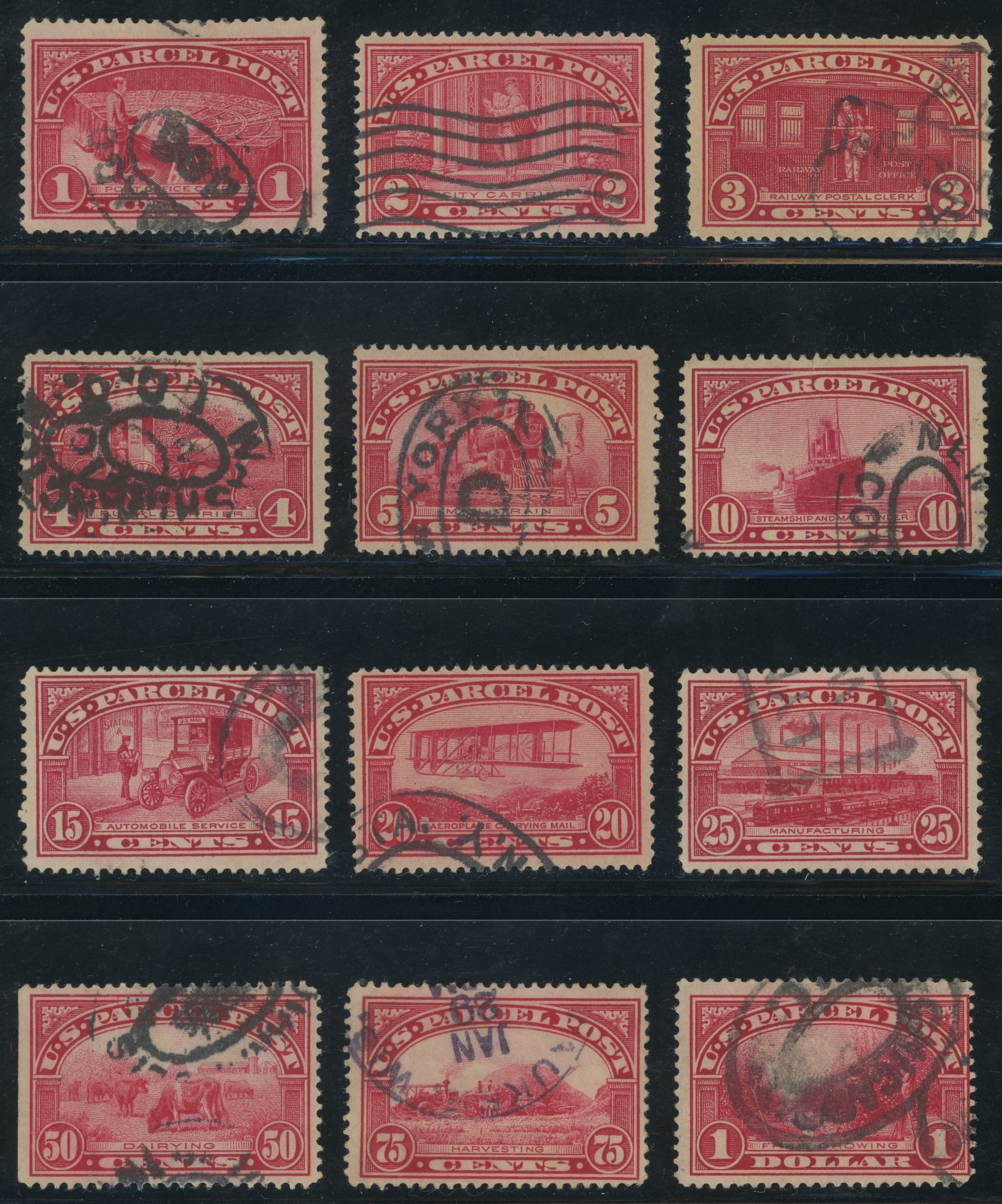 USA Q1 to Q12 - Parcel Post - Full set of 12 - F/VF Used | United ...