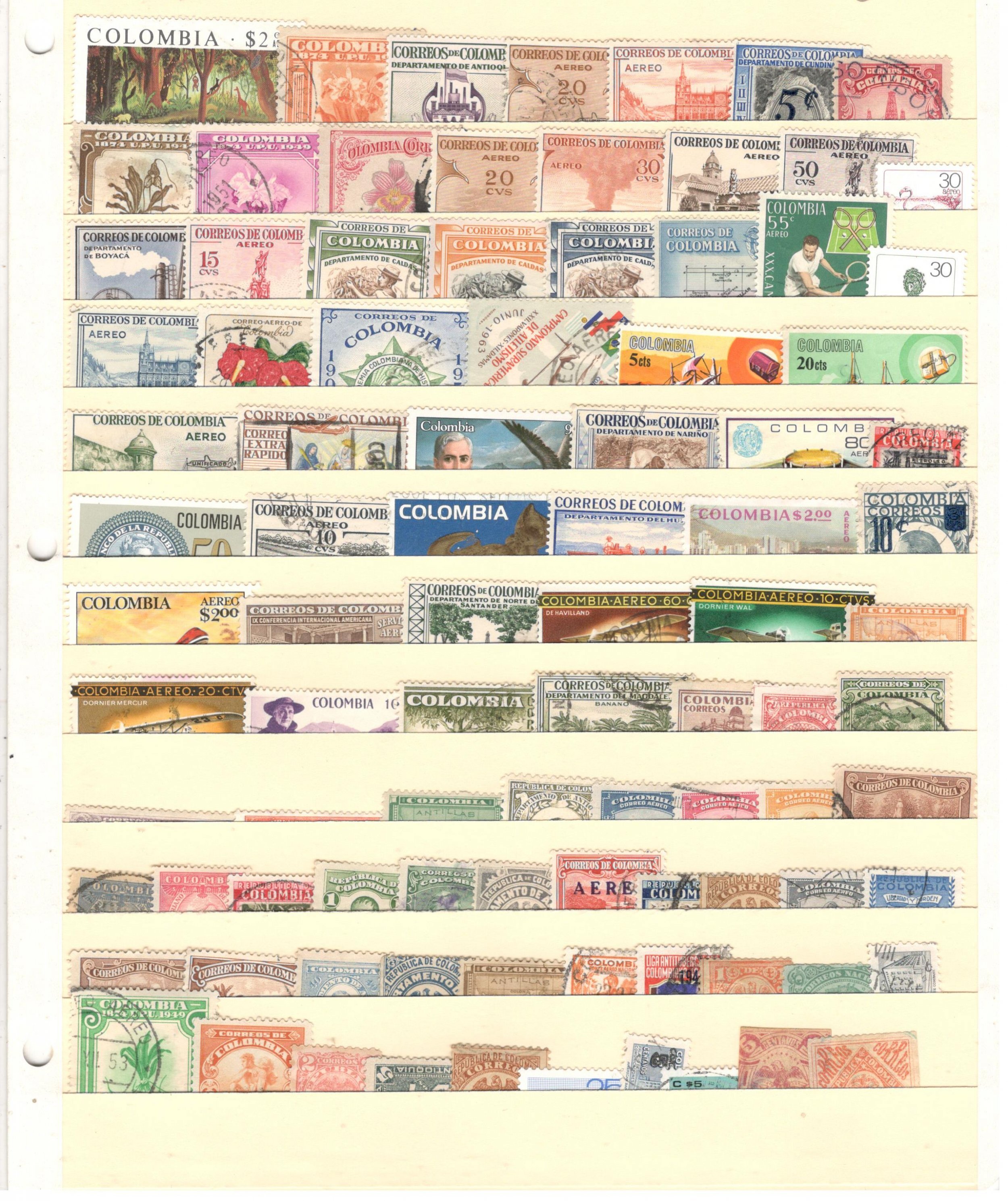Colombia Collection on Stock Sheet Mint/Used | Central & South America ...
