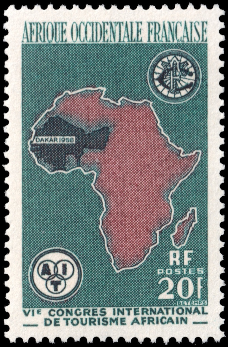 French West Africa #75 MNH - Tourism Map of Africa (1958) | Africa ...