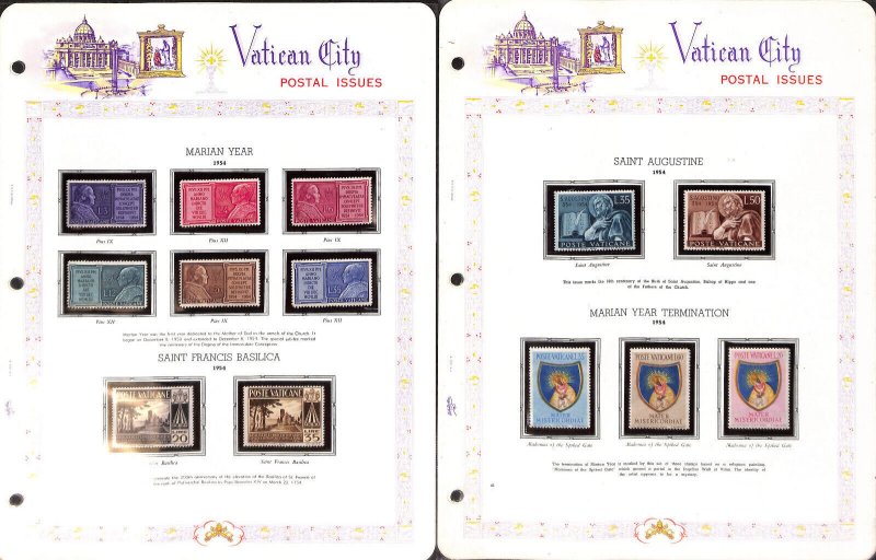 Vatican City Stamp Collection In White Ace Album, 1929-1954, Loaded ...