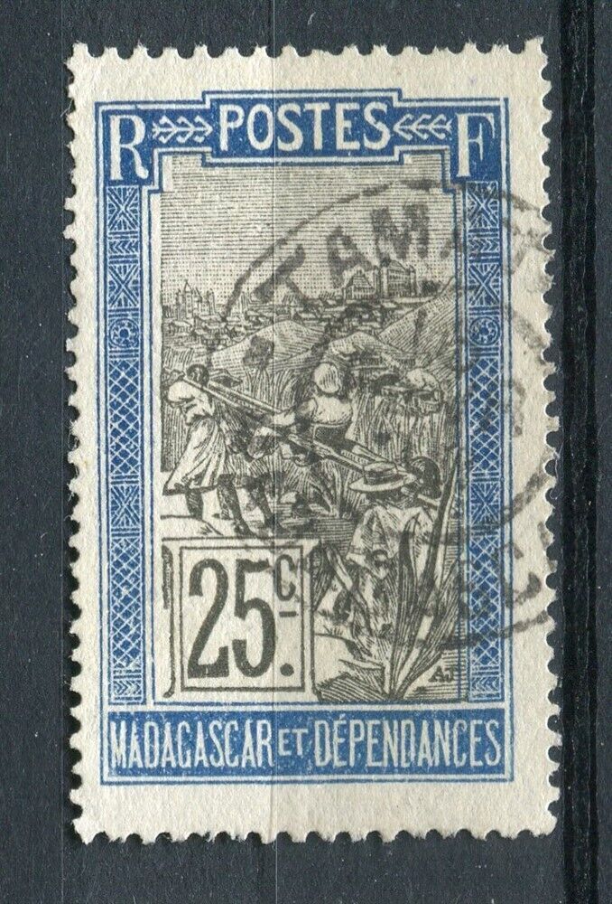 FRENCH COLONIES; MADAGASCAR early 1900s pictorial issue used 25c ...