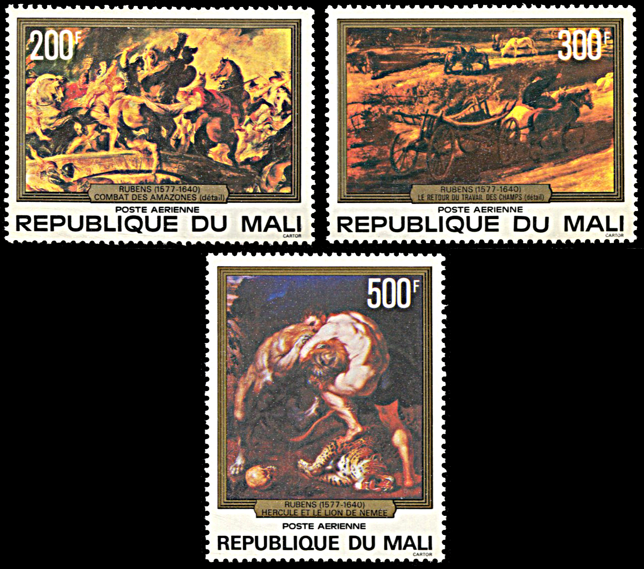 Mali C319-C321, MNH, 400th Birth Anniversary of Peter Paul Rubens ...