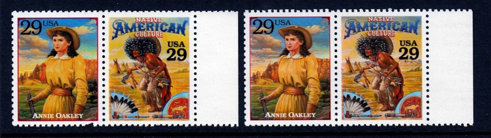 #2869 (Recalled) and #2870 – 1994 29c Legends of the West - ANNE OAKLEY ...