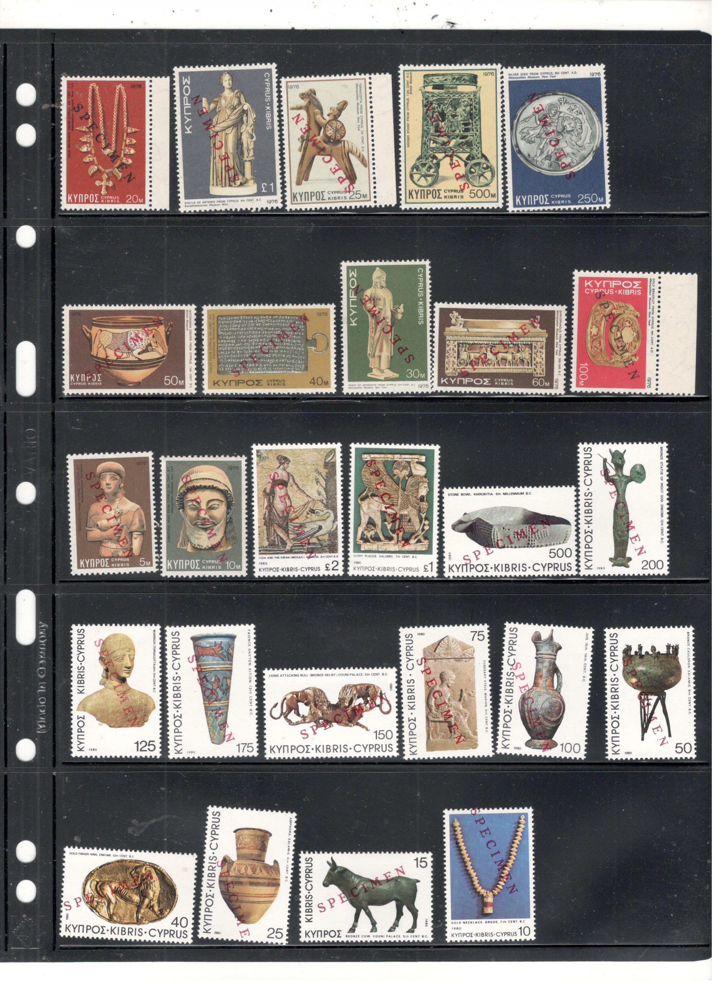 Cyprus Specimen Collection on Stock Sheet ALL Mint | Europe - Cyprus ...