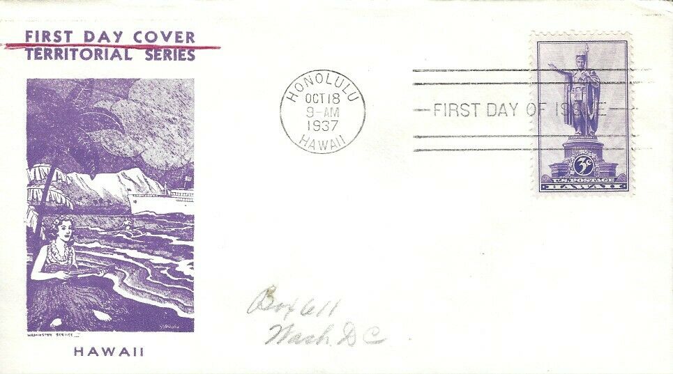 799 3c HAWAII - Washington Service - Sudduth cachet / HipStamp
