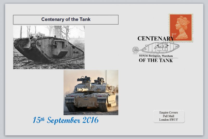 GB 2016 centenary of the tank militaria tanks postal card #4 | Great ...