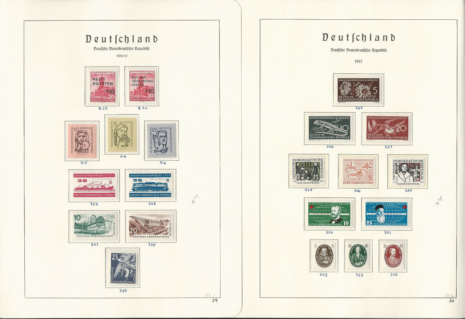 Germany DDR Stamp Collection on 24 Hingless Lighthouse Pages, 1956-59 ...