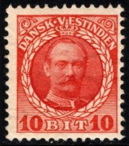 1908 Danish West Indies Scott #- 44 10 Bit King Frederik VIII MNH ...