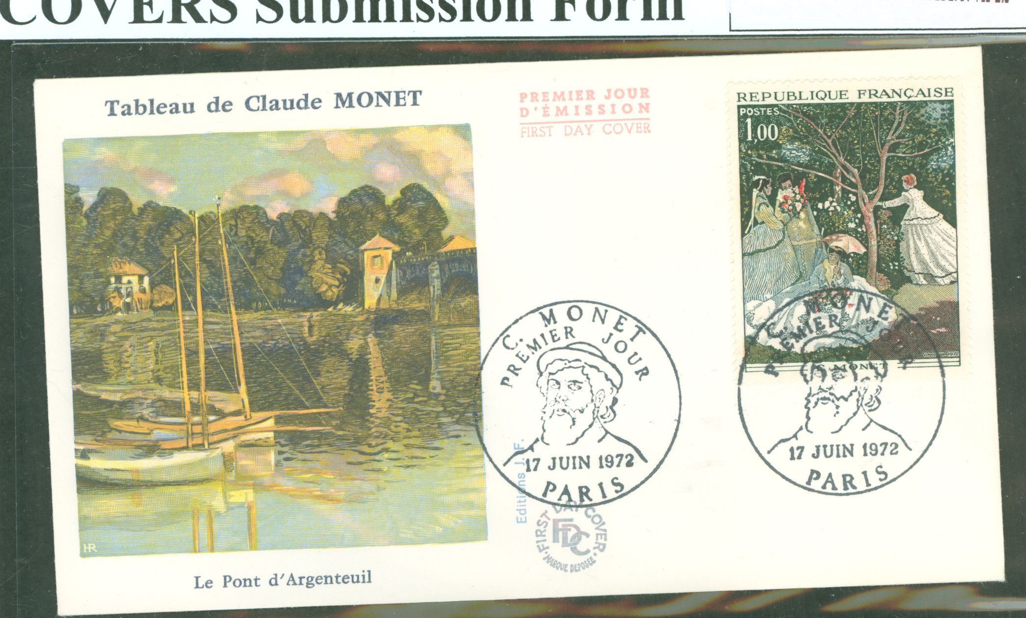 France 1328 1972 Art/painting Women in Garden by Claude Monet, single ...