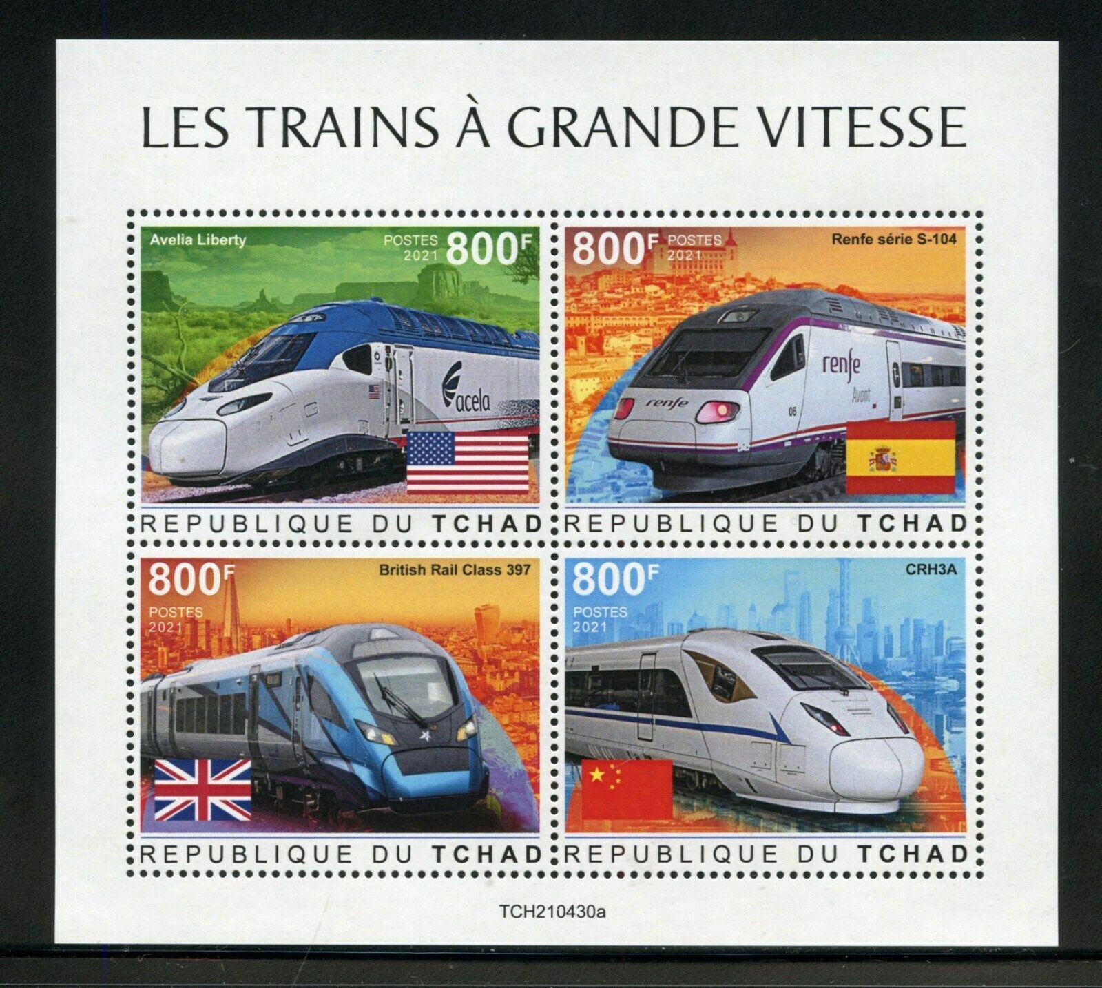 Chad 2020 High Speed Trains Sheet Mint Never Hinged | Africa - Chad ...