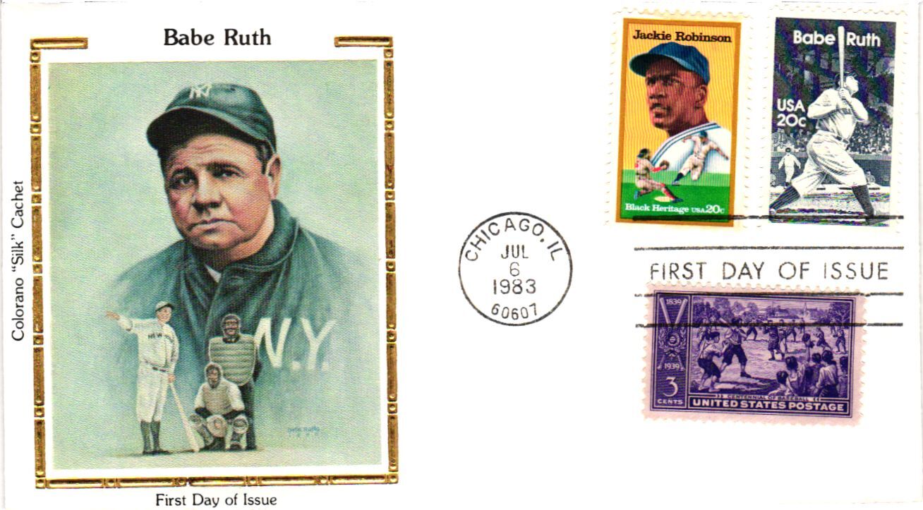 #2046 Babe Ruth Baseball – Colorano Silk cachet | United States, Stamp ...
